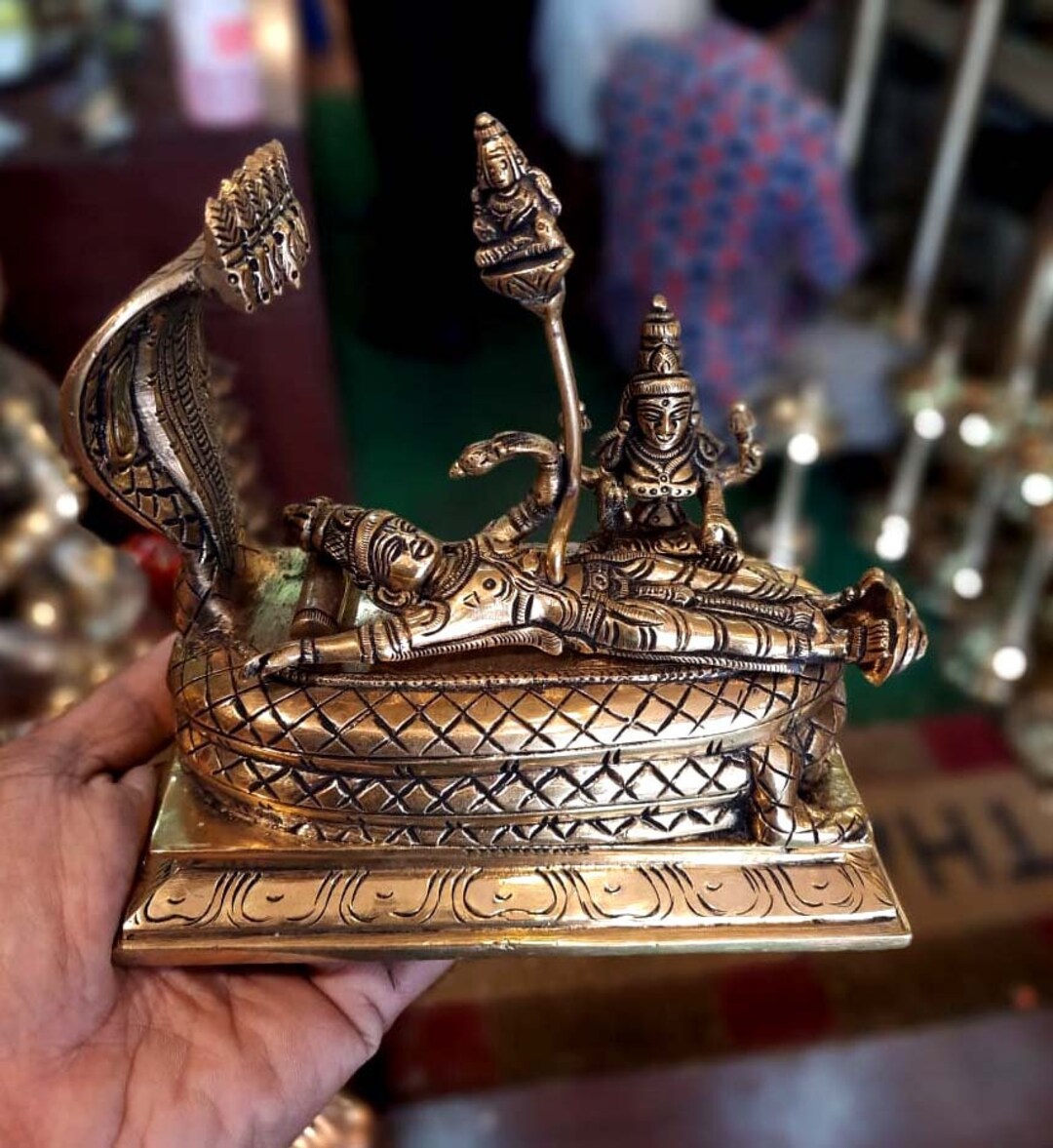 Ananthasayanam Idol/statue/ Brass Vishnu Sculpture/ Brass Idol Home ...