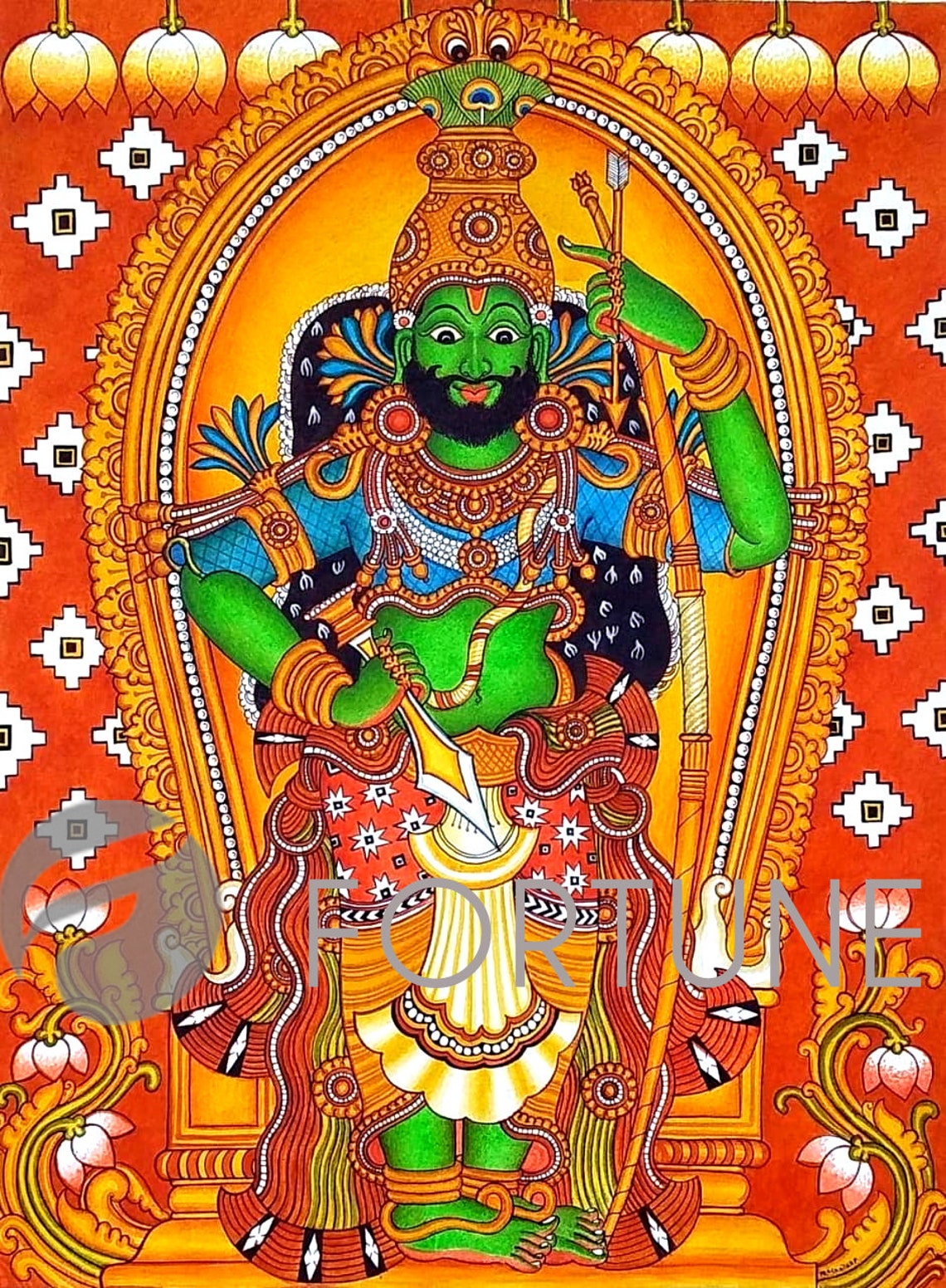 Parashurama Kerala Mural Painting Artwork Canvas Rolled - Etsy