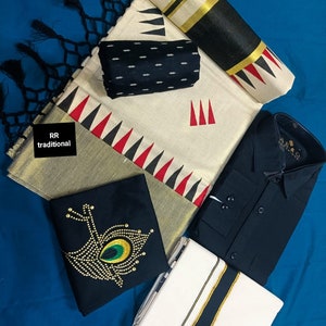 Onam Special Tissue Set Saree With Stitched/non Stitch Blouse Shirt ...