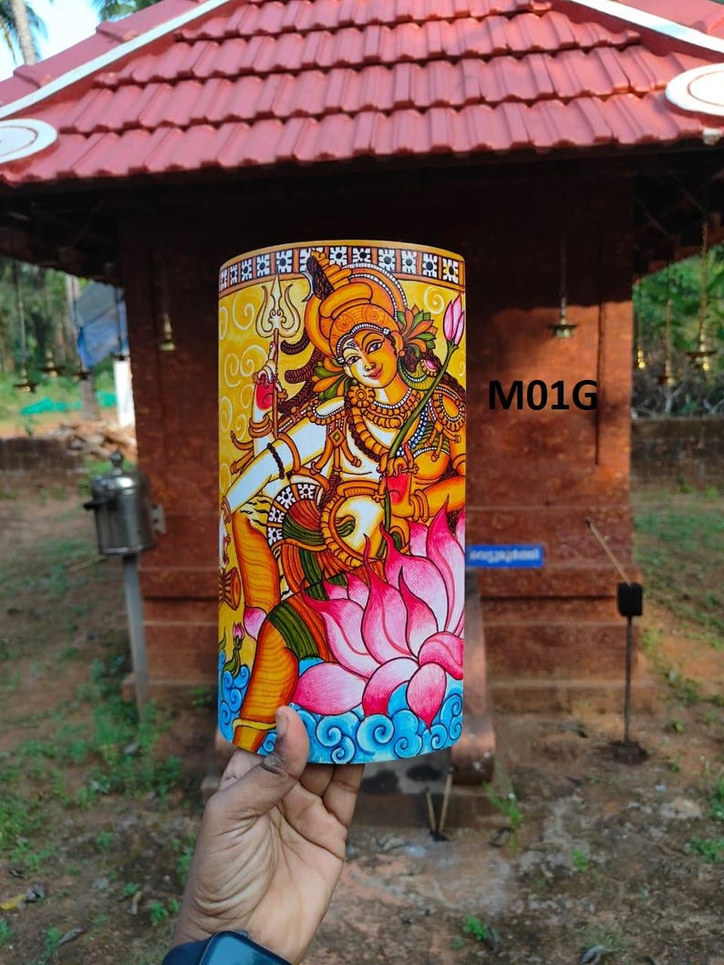 Kerala Traditional Mural Painting on Treated Bamboo Base, Artwork, Wall ...