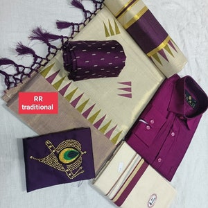 Onam Special Tissue Set Saree With Stitched/non Stitch Blouse Shirt ...