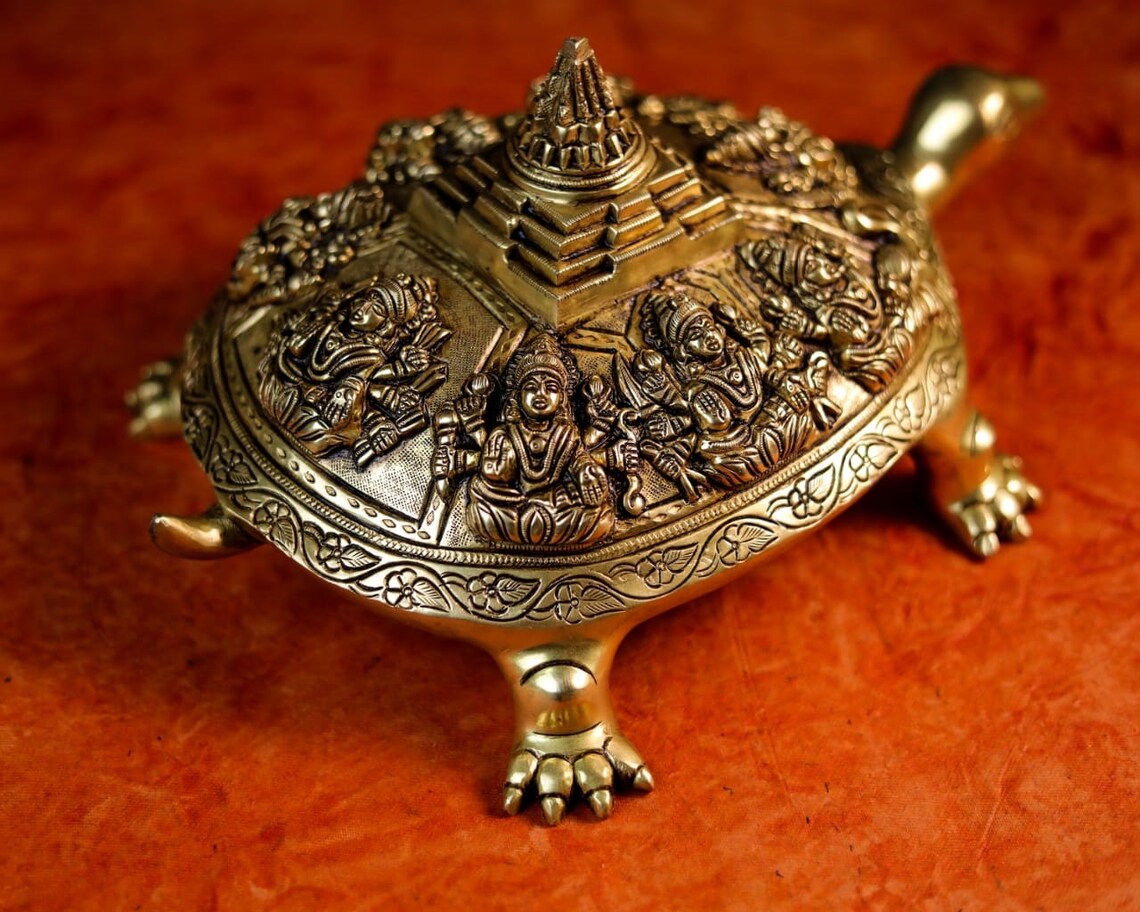 Brass Shree Asth Laxmi Yantra Turtle shree Yantra on - Etsy