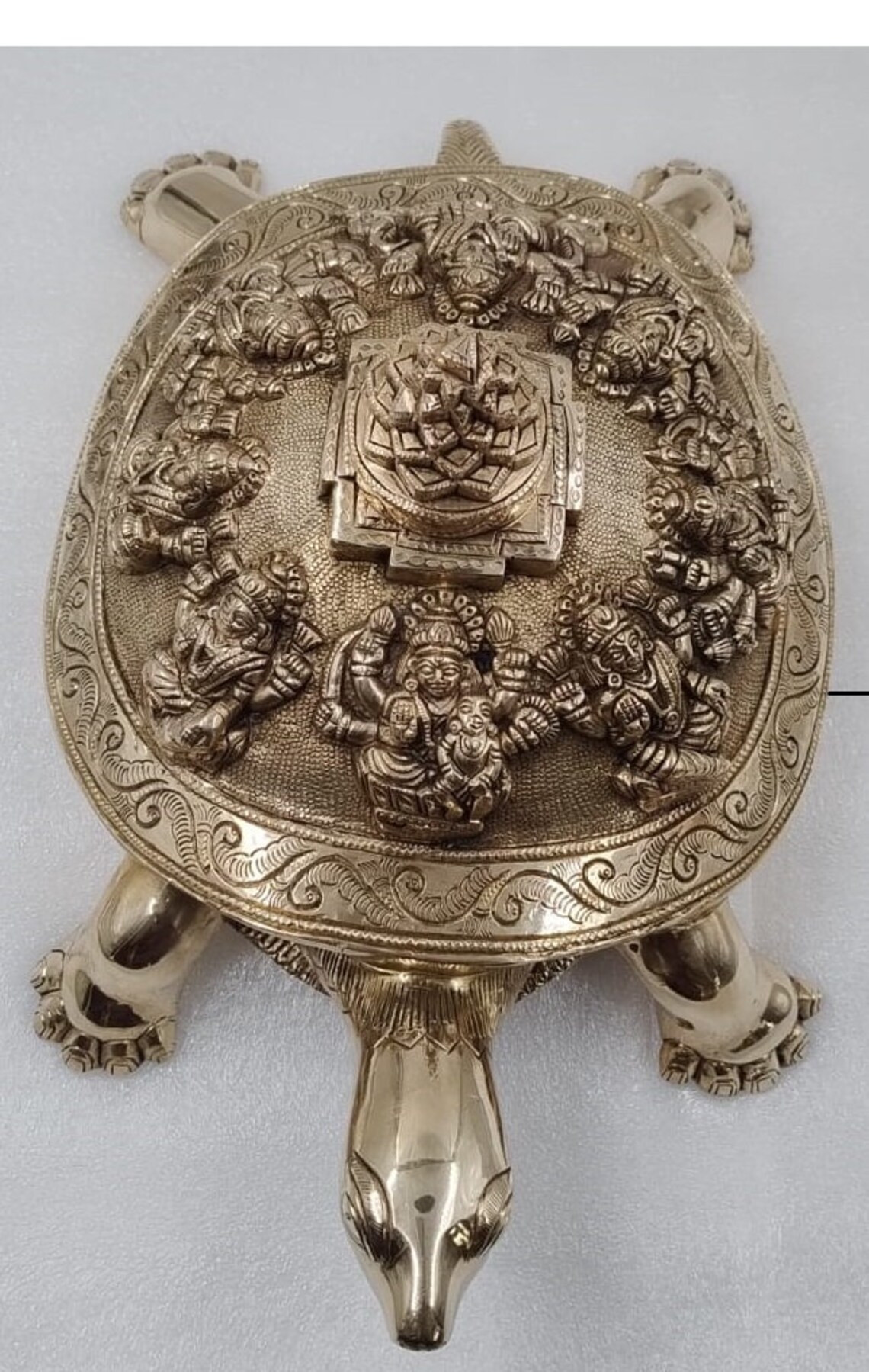 Brass Shree Asth Laxmi Yantra Turtle ,shree Yantra on Tortoise- Kurma ...