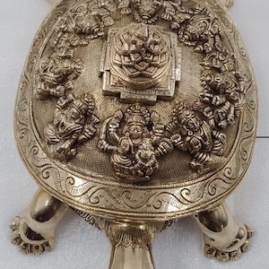 Brass Shree Asth Laxmi Yantra Turtle ,shree Yantra on Tortoise- Kurma ...