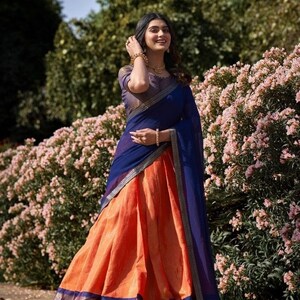 Kerala Dhavani Set Stiched Princess Cut Top With Lining Stiching Skirt ...