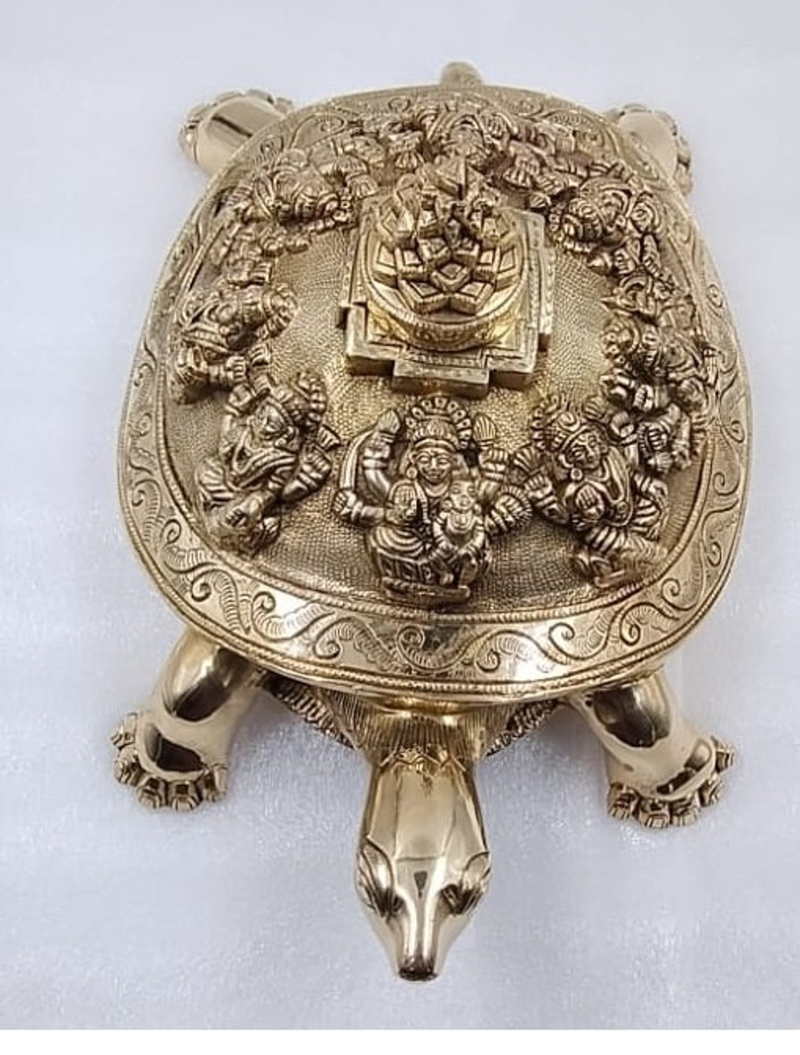 Brass Shree Asth Laxmi Yantra Turtle ,shree Yantra on Tortoise- Kurma ...