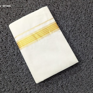Kerala Cotton off White Kasavu Double Dhoti, Onam Dress, Veshti, Men's ...