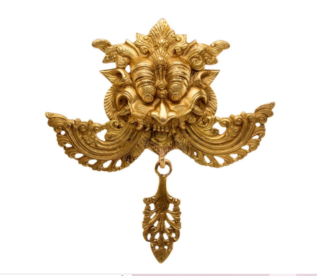 Yali Design Wall Hanging Decor ,brass Yali Face Wall Decor, Brass Nazar ...