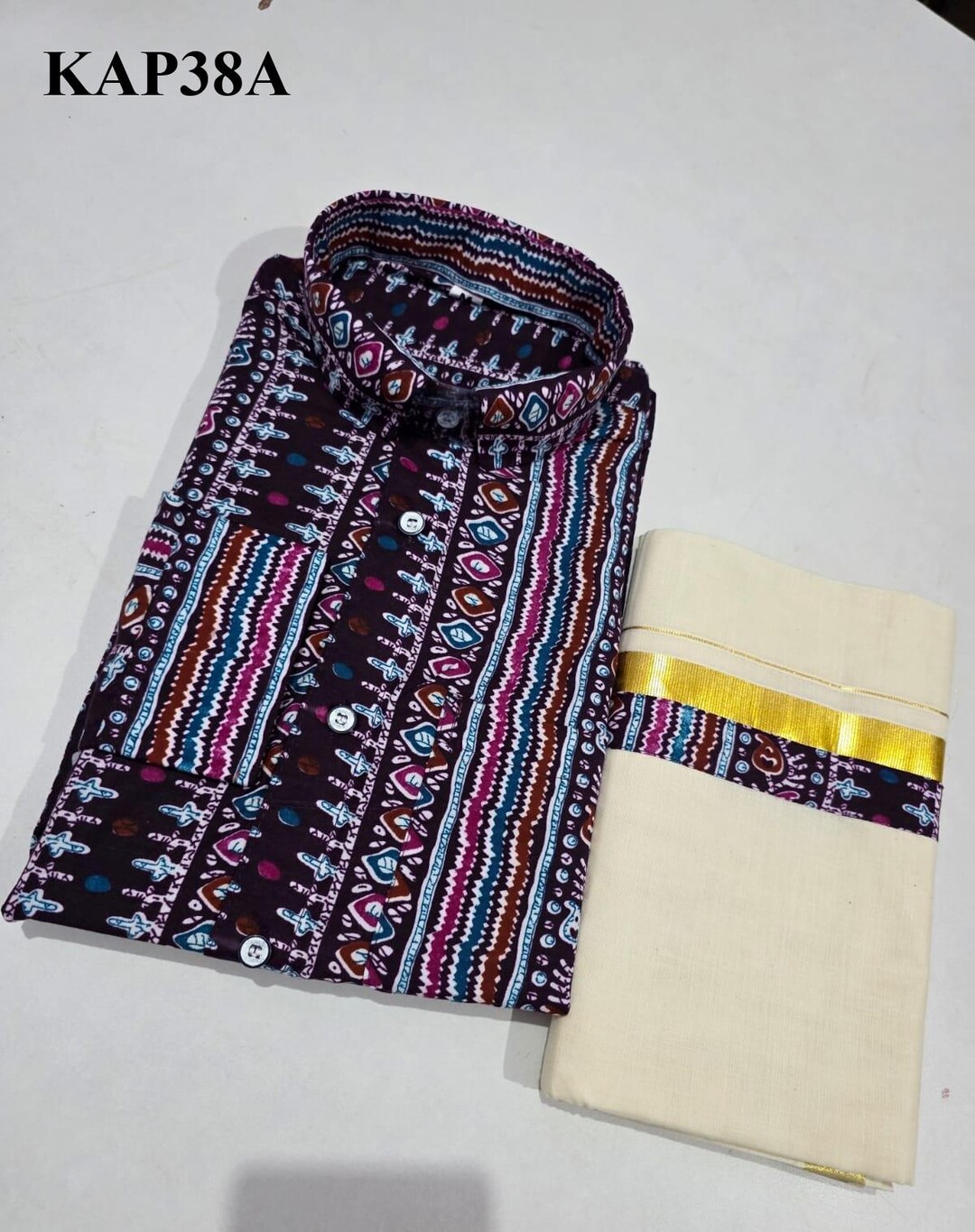 Mens Mandhakini Shirt and Double Mundu Combo Set,kerala Traditional ...