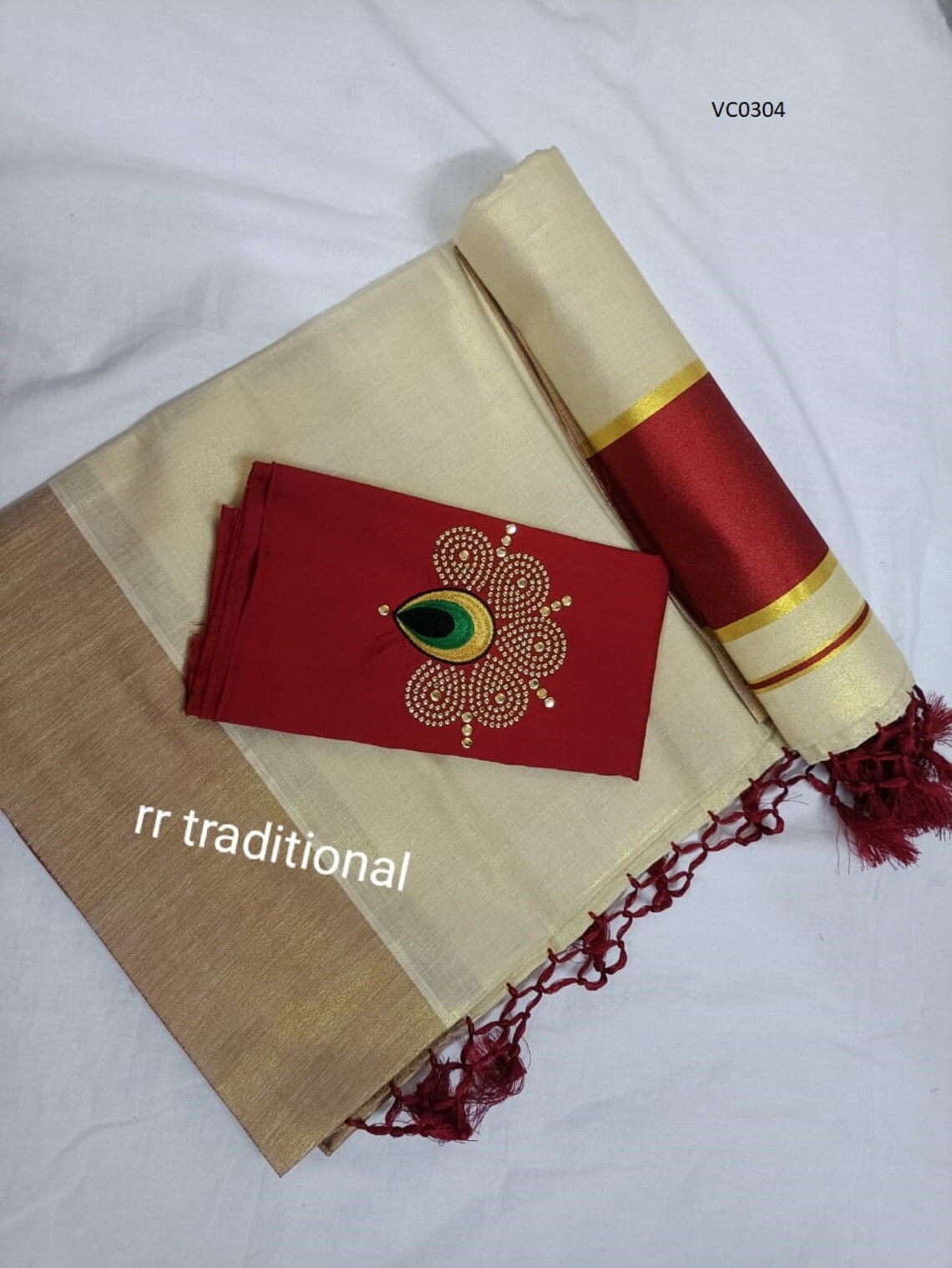 Onam Dress, Kerala Tissue Kunjalam Set Saree, Indian Traditional ...