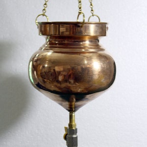 Copper Dhara Vessel Lota Type,shirodhara Pot With Brass Chain, Valve ...