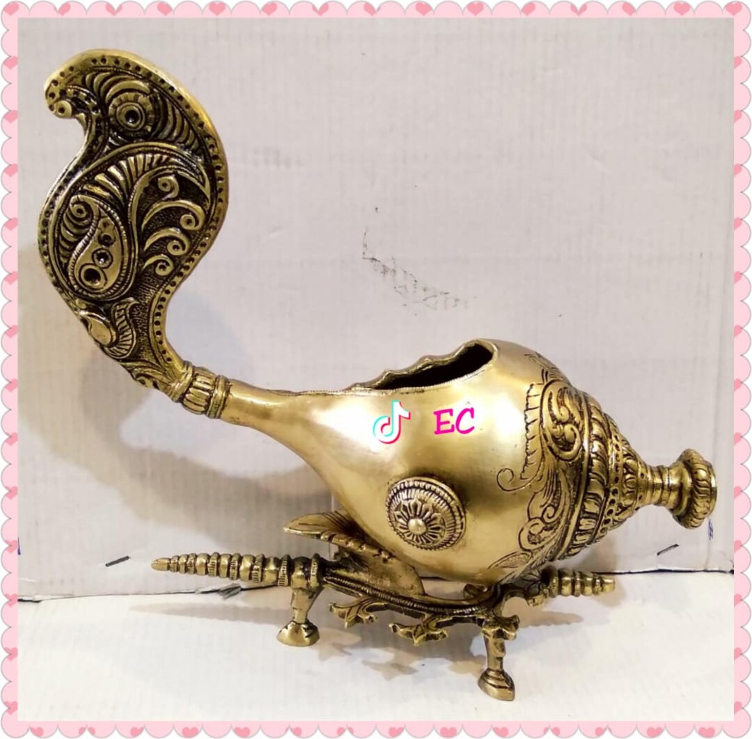 Brass Fancy Shankh/conch With Standdecorative Itembrass Sea - Etsy