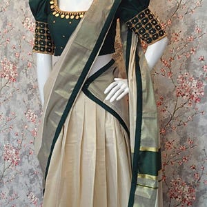 Kerala Special Stiched Tissue Davani Set Onam, Vishu Wear, Marriage ...