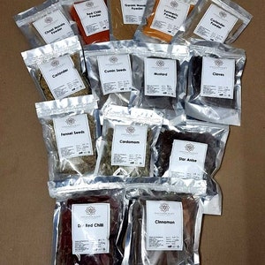 Indian Spice Collection Set of 14/quality Herbs and Spices / Indian ...