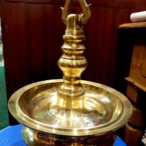 Bronze Thooku Vilakku With 1 Feet Brass Chain /thongu Vilakku/hanging ...