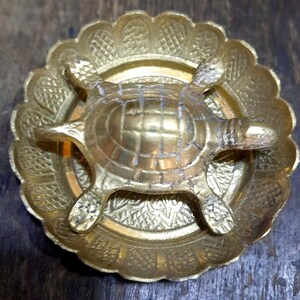 Brass Tortoise Turtle With Plate, Vastu Feng Shui, Brass Tortoise ...