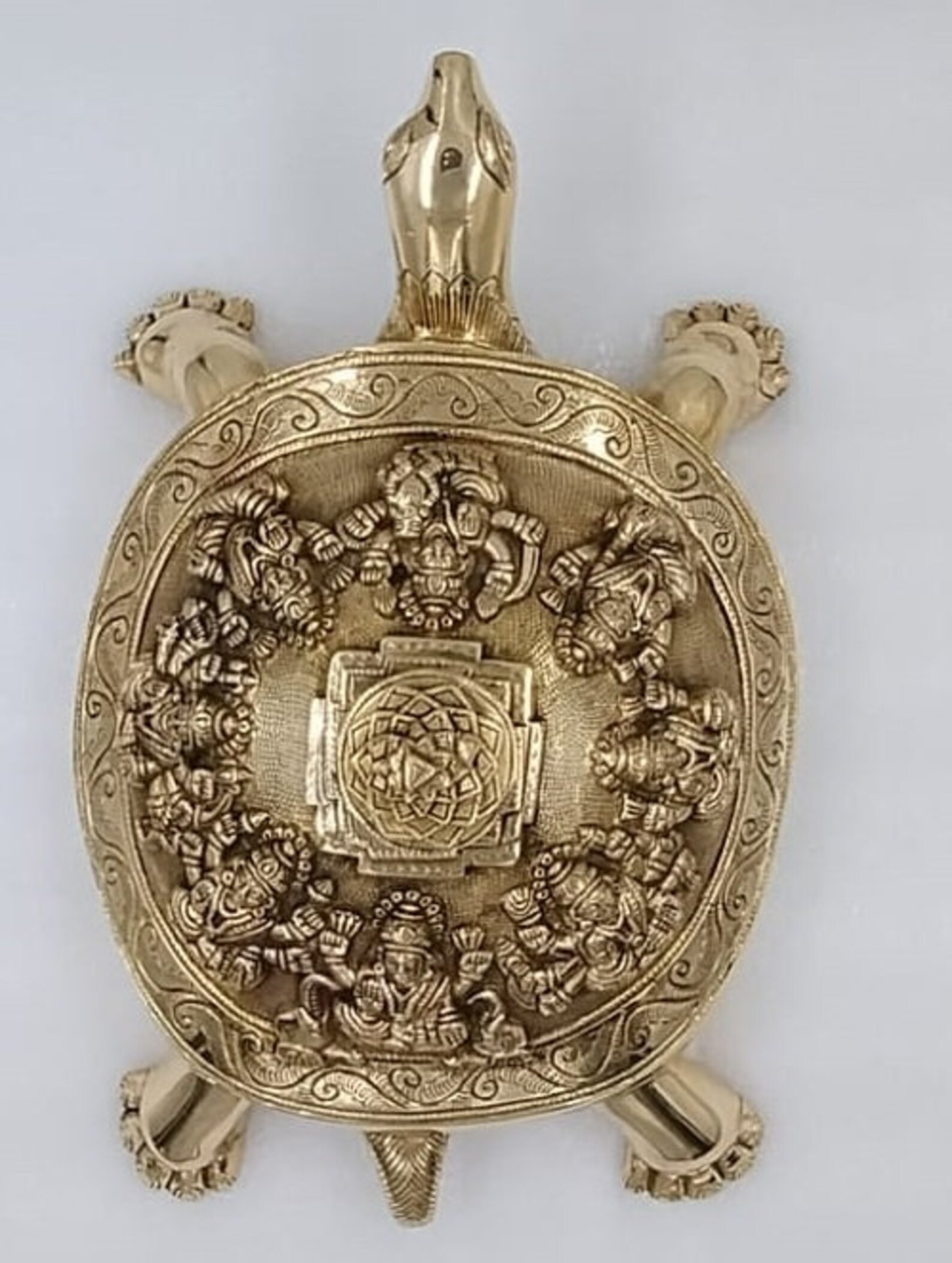 Brass Shree Asth Laxmi Yantra Turtle ,shree Yantra on Tortoise- Kurma ...