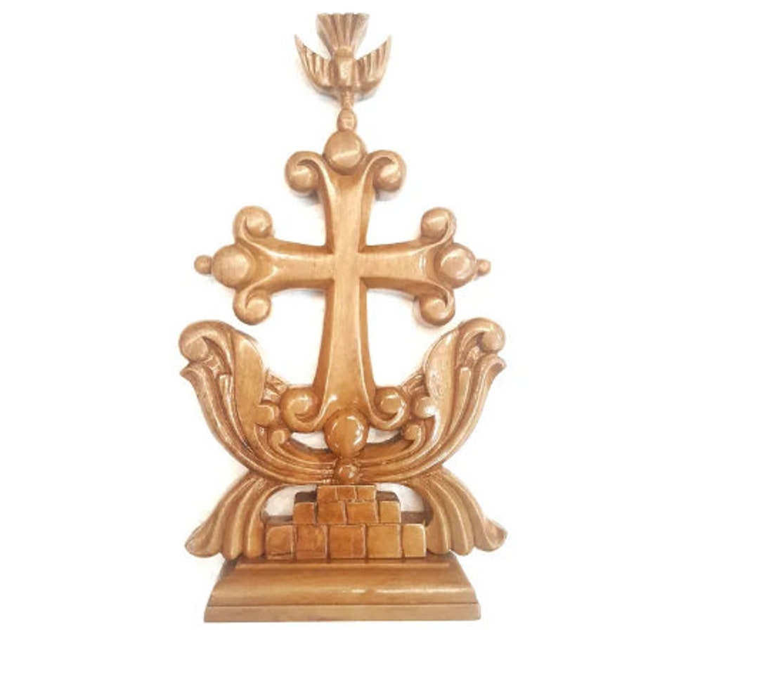 Buy Wooden Carved Mar Thoma Cross, Mar Sleeva Cross Ideal for Office ...