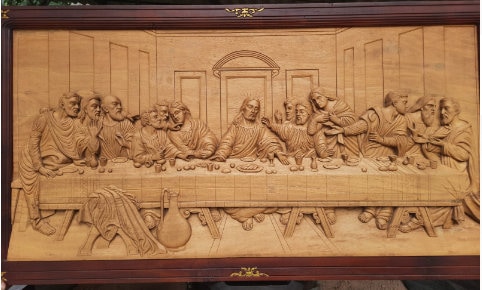 Last Supper Wooden Carving Wall Artthe Scene of the Last - Etsy