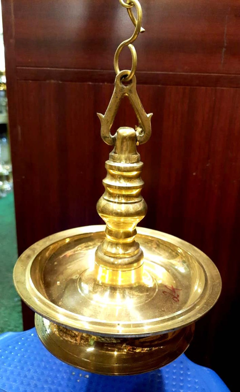 Bronze Thooku Vilakku With 1 Feet Brass Chain /thongu Vilakku/hanging ...