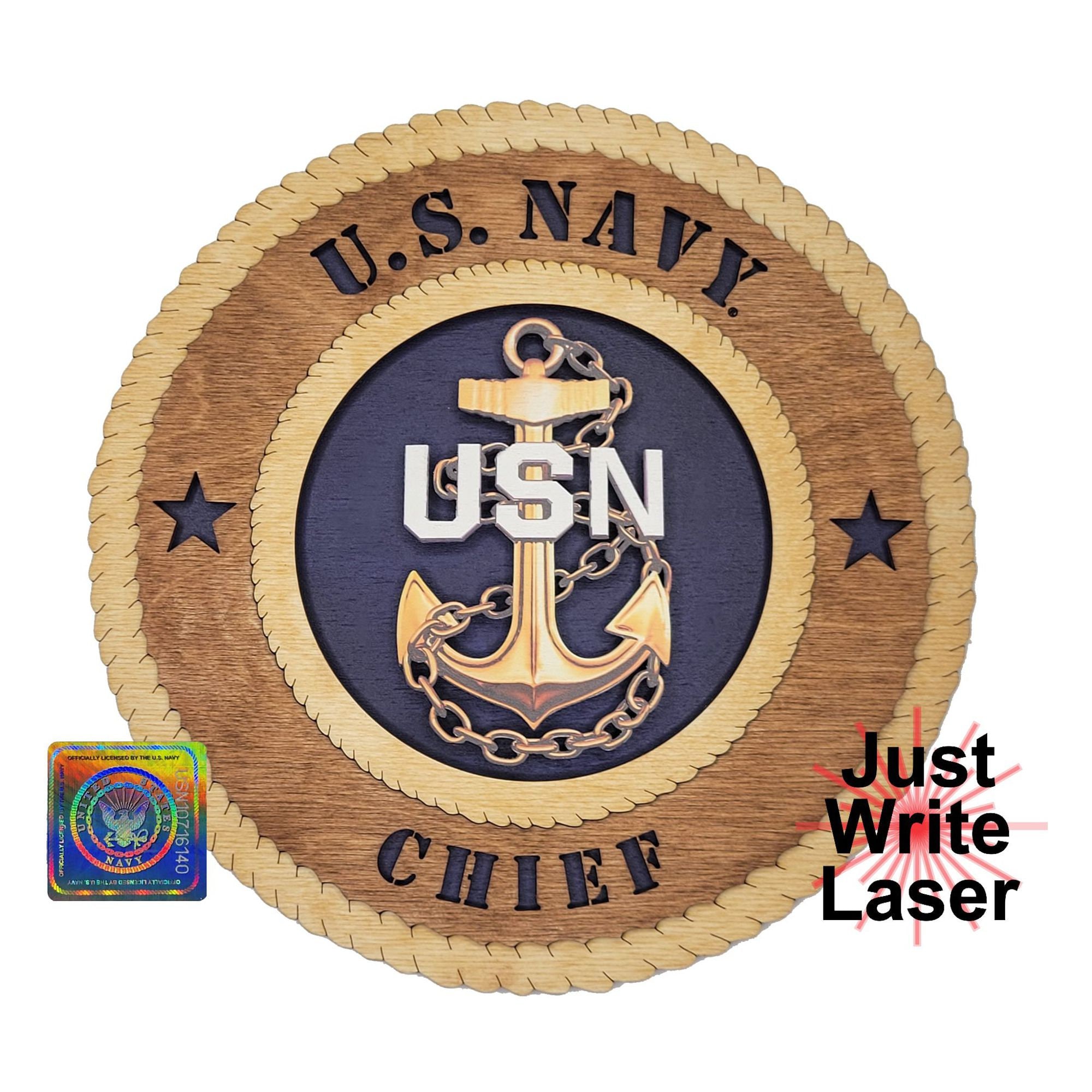 US Navy E7 Chief Petty Officer Customizable Wall Tribute - Licensed 12 ...