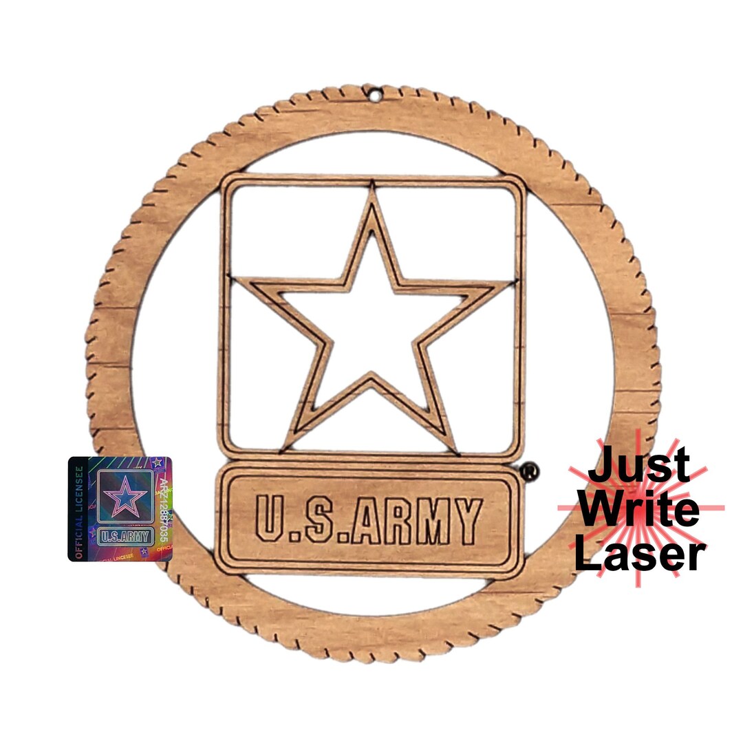 Official US Army Logo Wooden Christmas Ornament - Military Gift, Laser ...