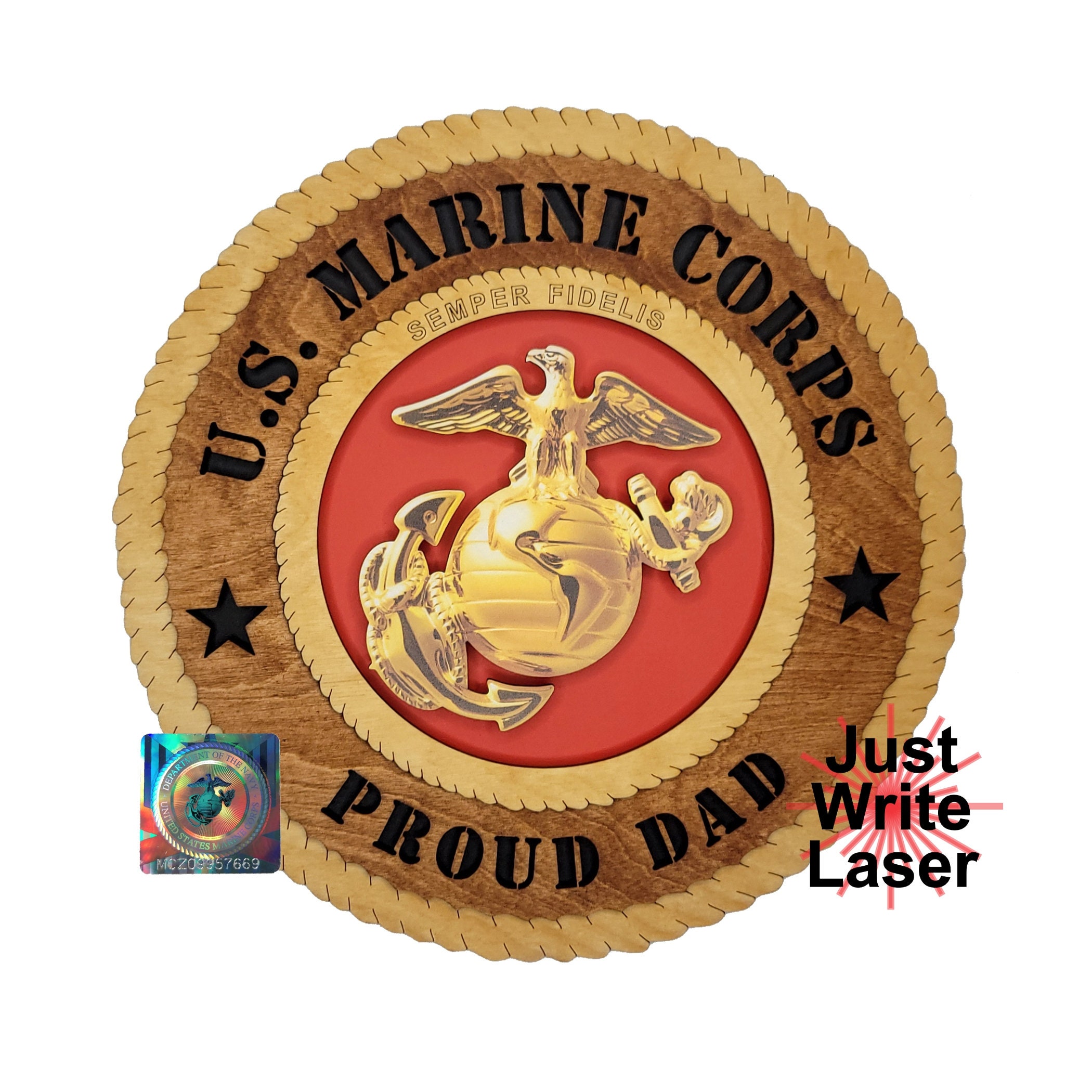 US Marine Corps Enlisted Color Proud Dad Wall Tribute - Custom 12 ...