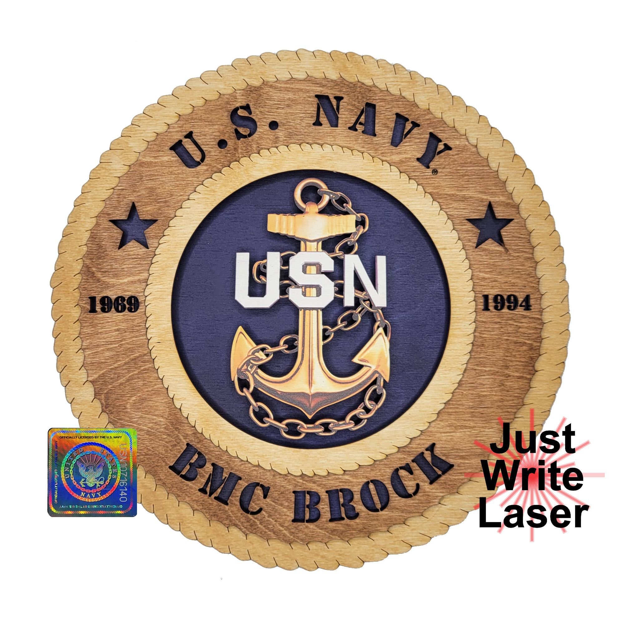 US Navy E7 Chief Petty Officer Customizable Wall Tribute - Licensed 12 ...