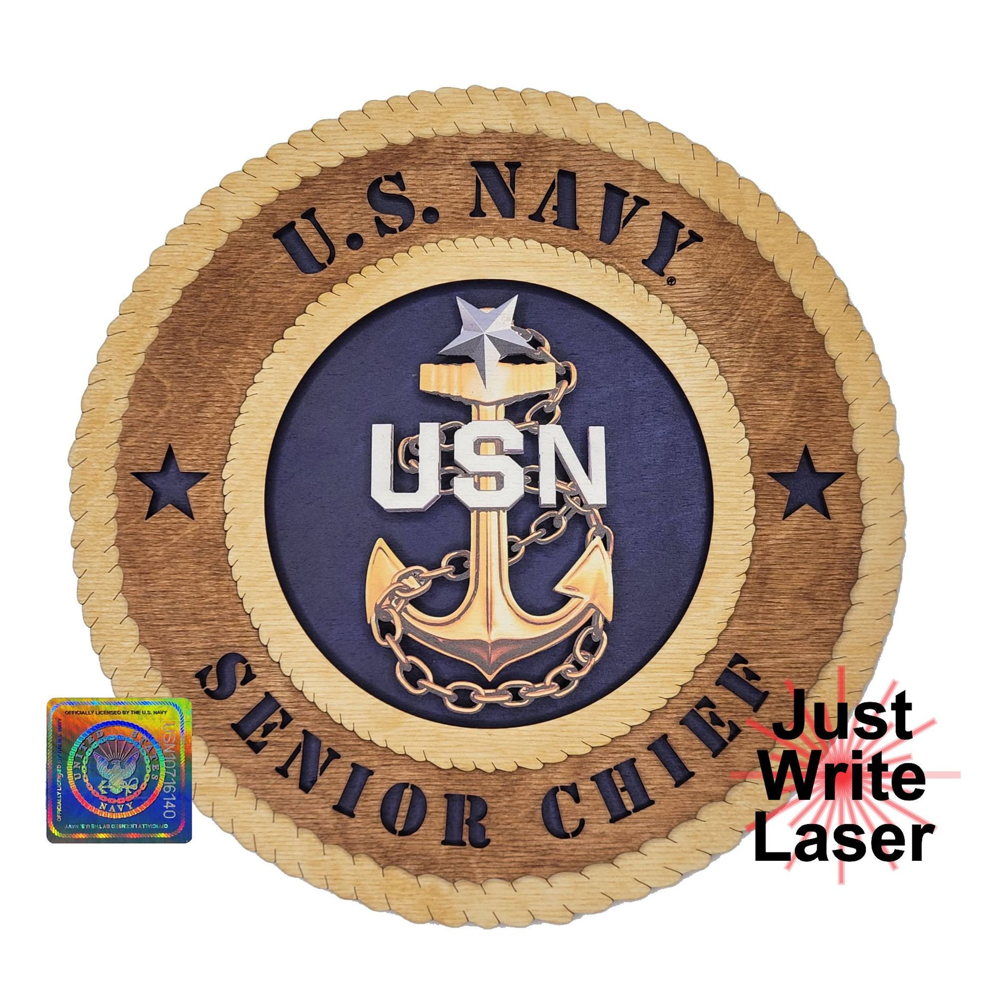US Navy E8 Senior Chief Petty Officer Custom Color Wall Tribute ...