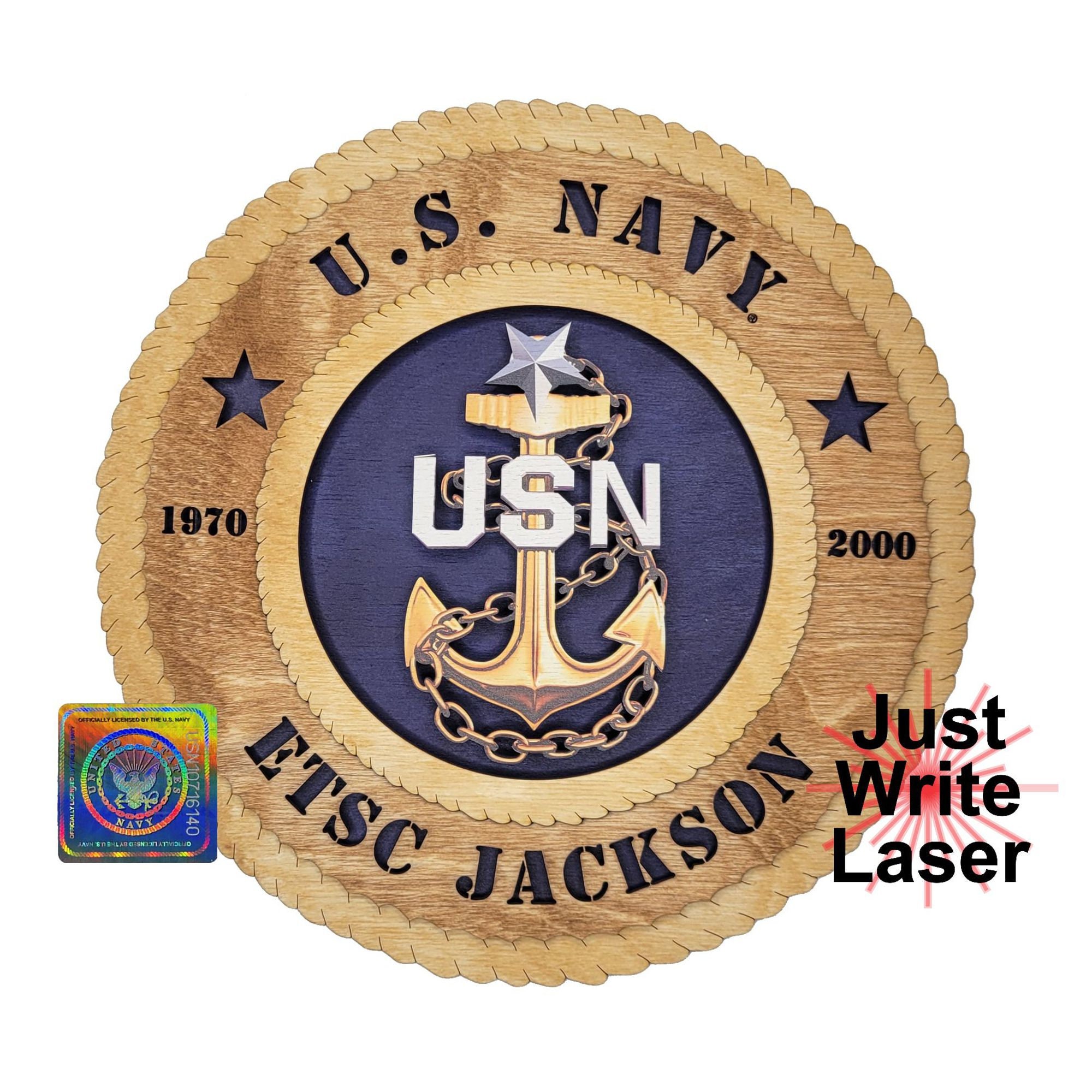 US Navy E8 Senior Chief Petty Officer Custom Color Wall Tribute ...