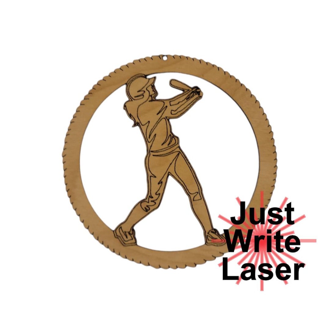 Handcrafted Wooden Softball Batter Christmas Ornament - Unique Sports ...