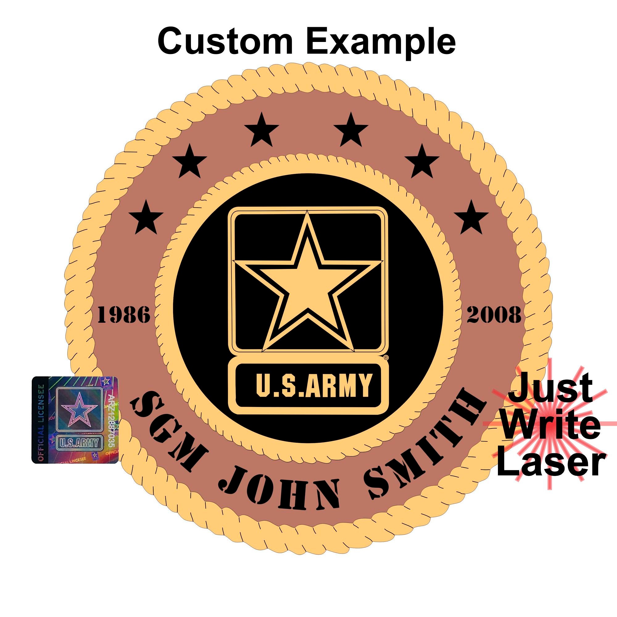 Licensed 12" Custom US Army Logo Wall Tribute - Veteran - Etsy