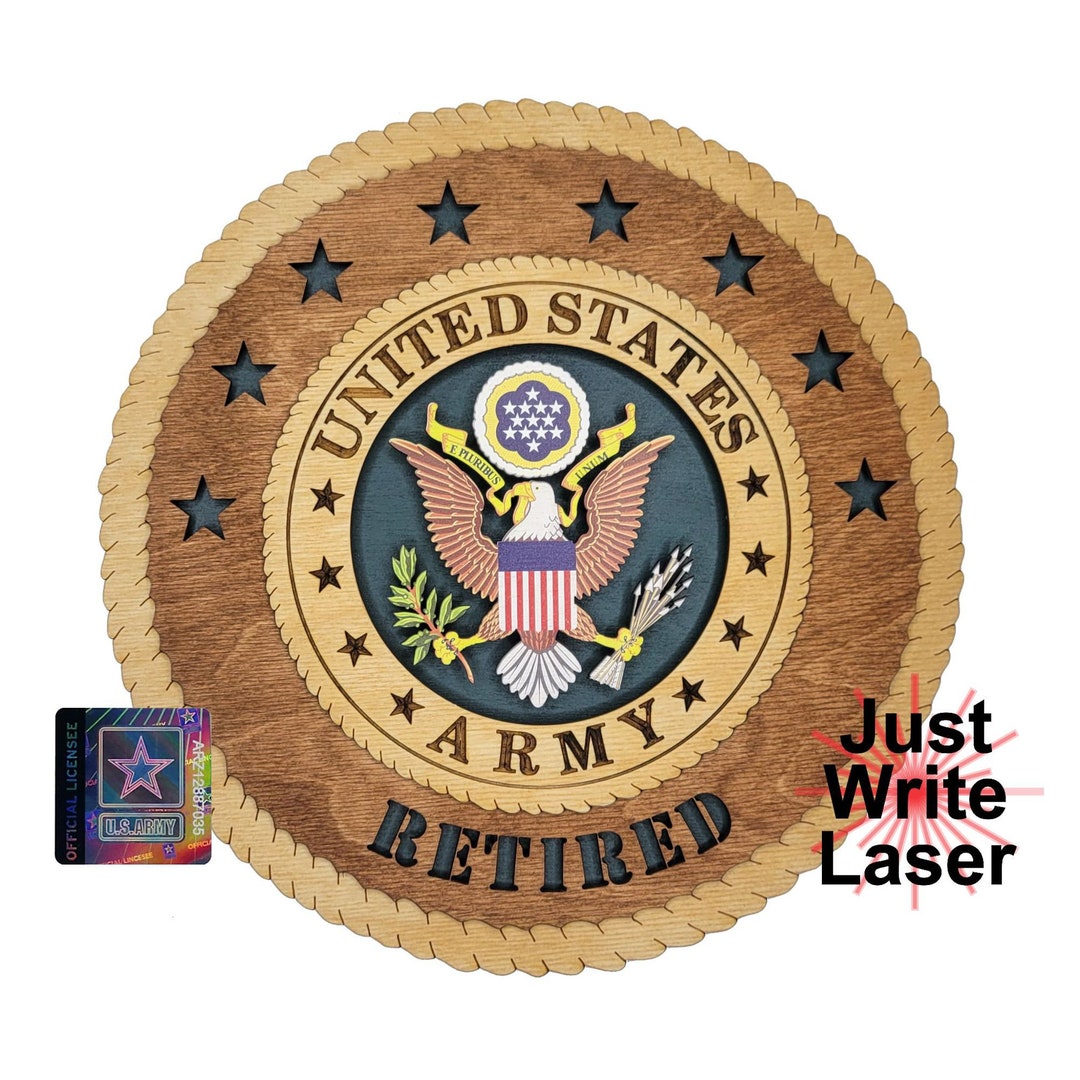 US Army Colorized Licensed 12" Custom Wall Tribute - Retired - Etsy