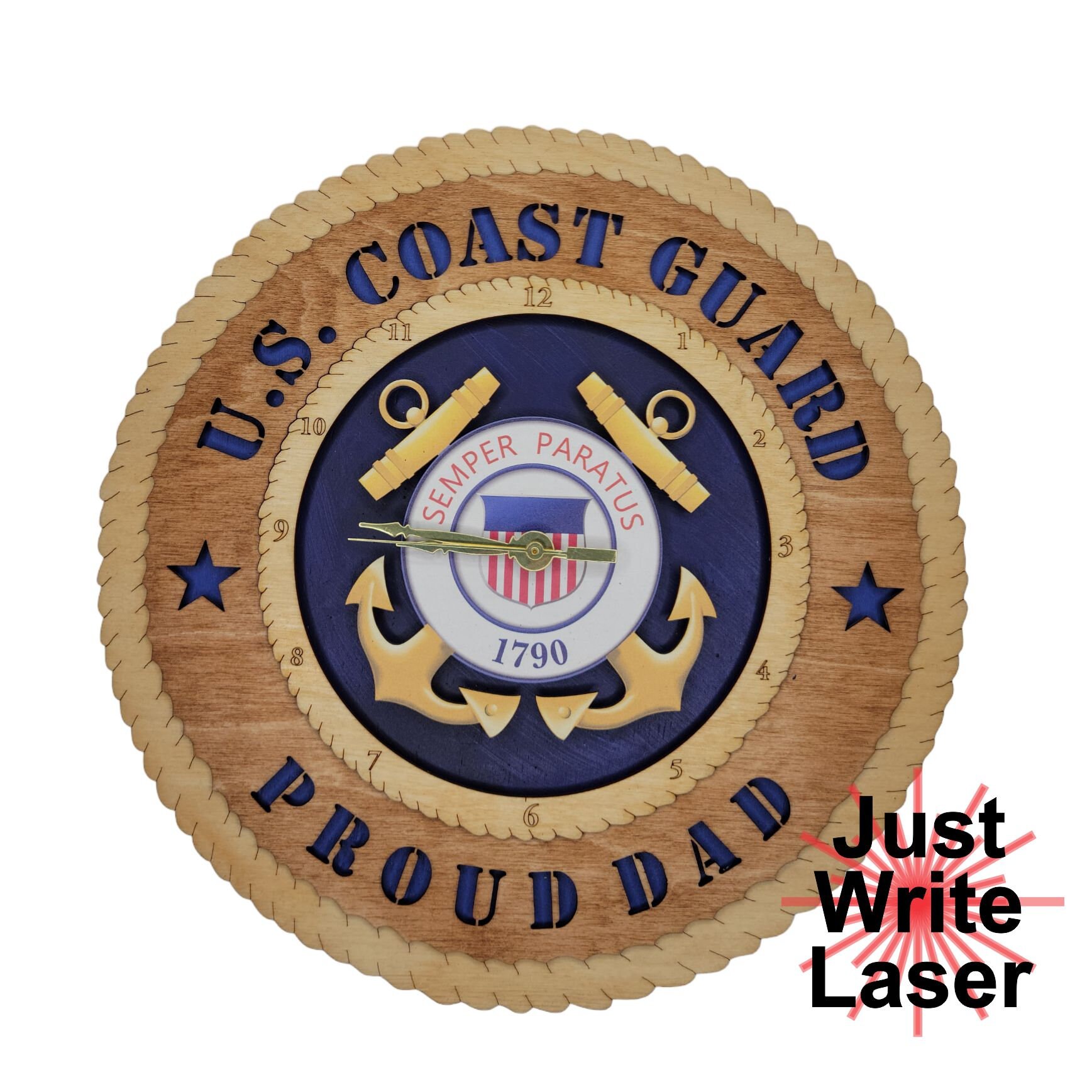 US Coast Guard Colorized Proud Dad Wall Tribute - Licensed 12" Custom ...