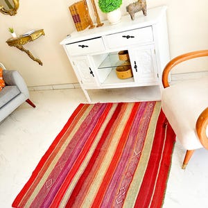 Bonita Peruvian Rug •5' 1" X 4' 5"•handmade Peruvian Rug•vintage Home ...