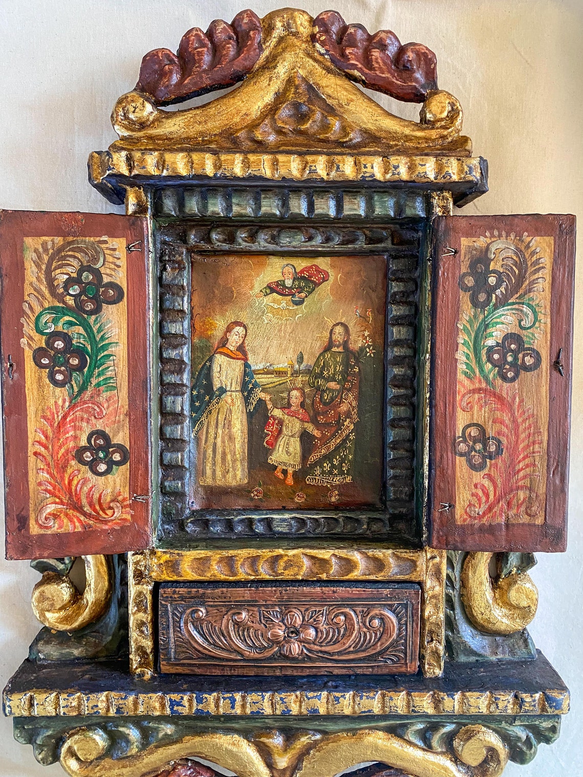 Peruvian Colonial Art • 1' 3.7" X 1' 10.8" • Impressive Peruvian ...