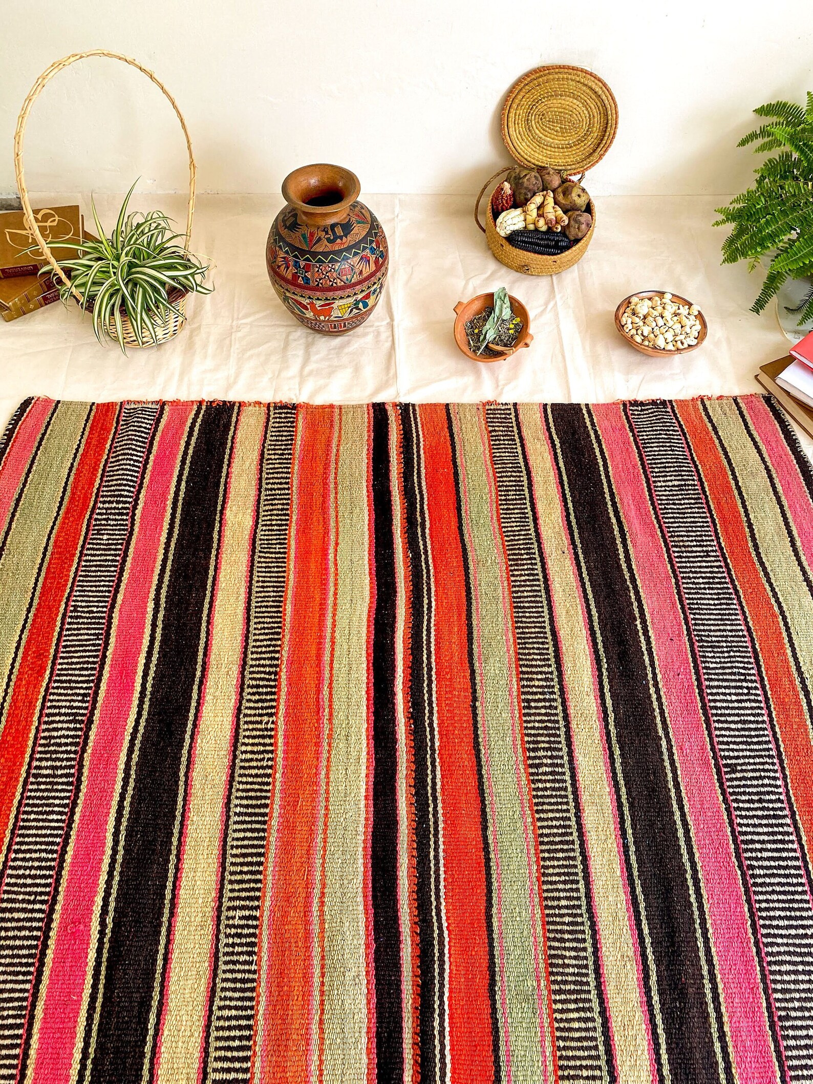 Authentic Peruvian rug Hand-woven Wool rug | Etsy