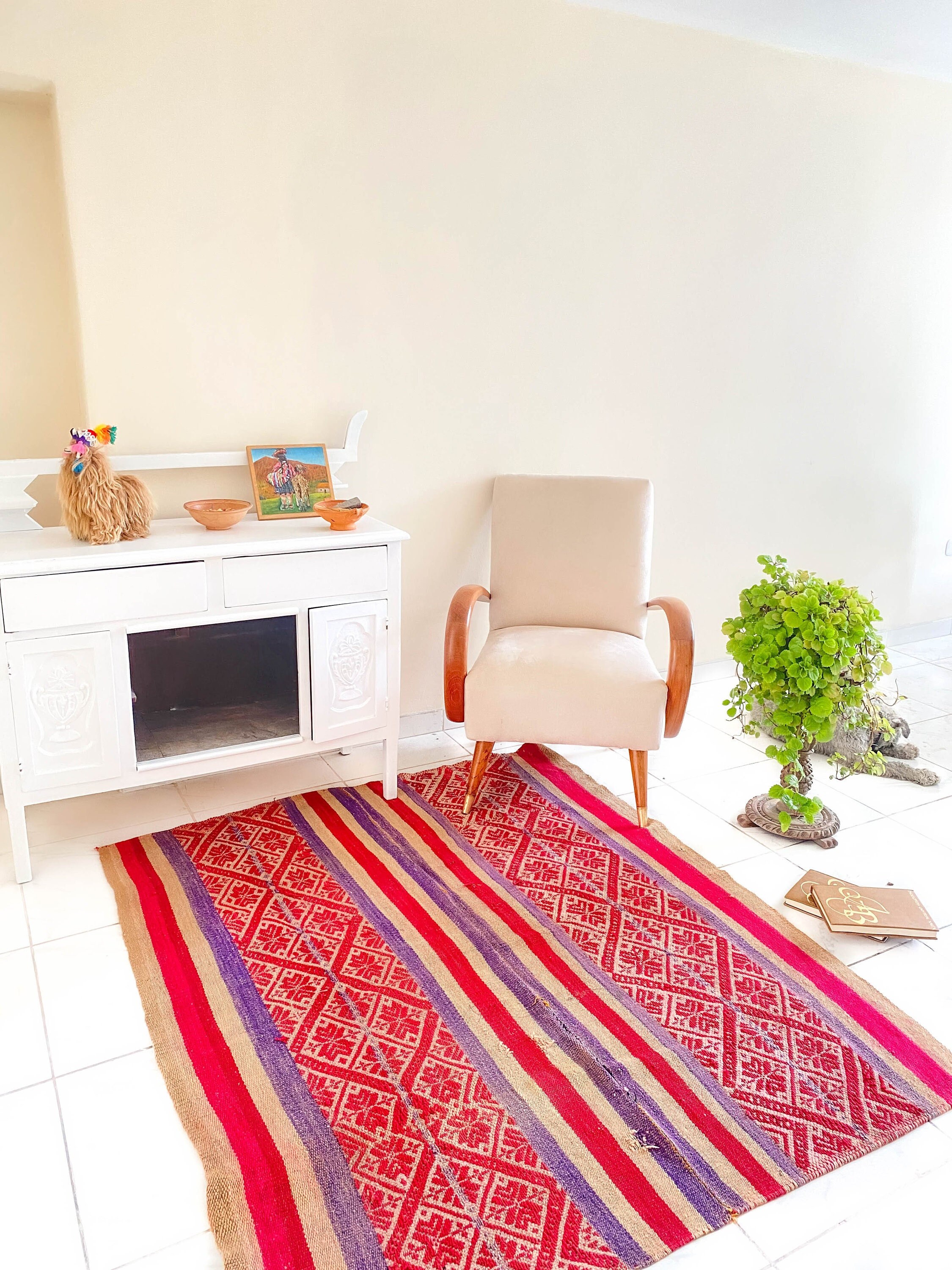Quechua Weavers Colourful Rug With Inca Iconography South American ...