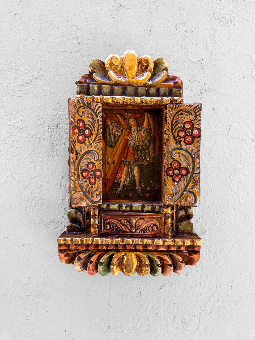 Vintage Home Decor •9.84" X 7.87"• Colonial Art • Retablo Santo ...