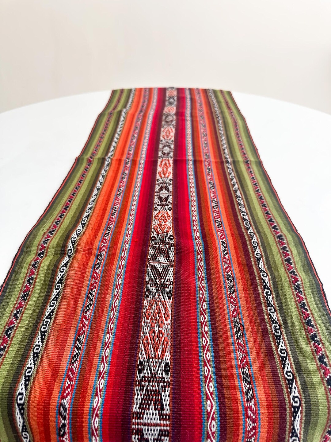 Peruvian Aguayo Table Runner • 1'3" X 4'11" • Andean Mountain Textile ...
