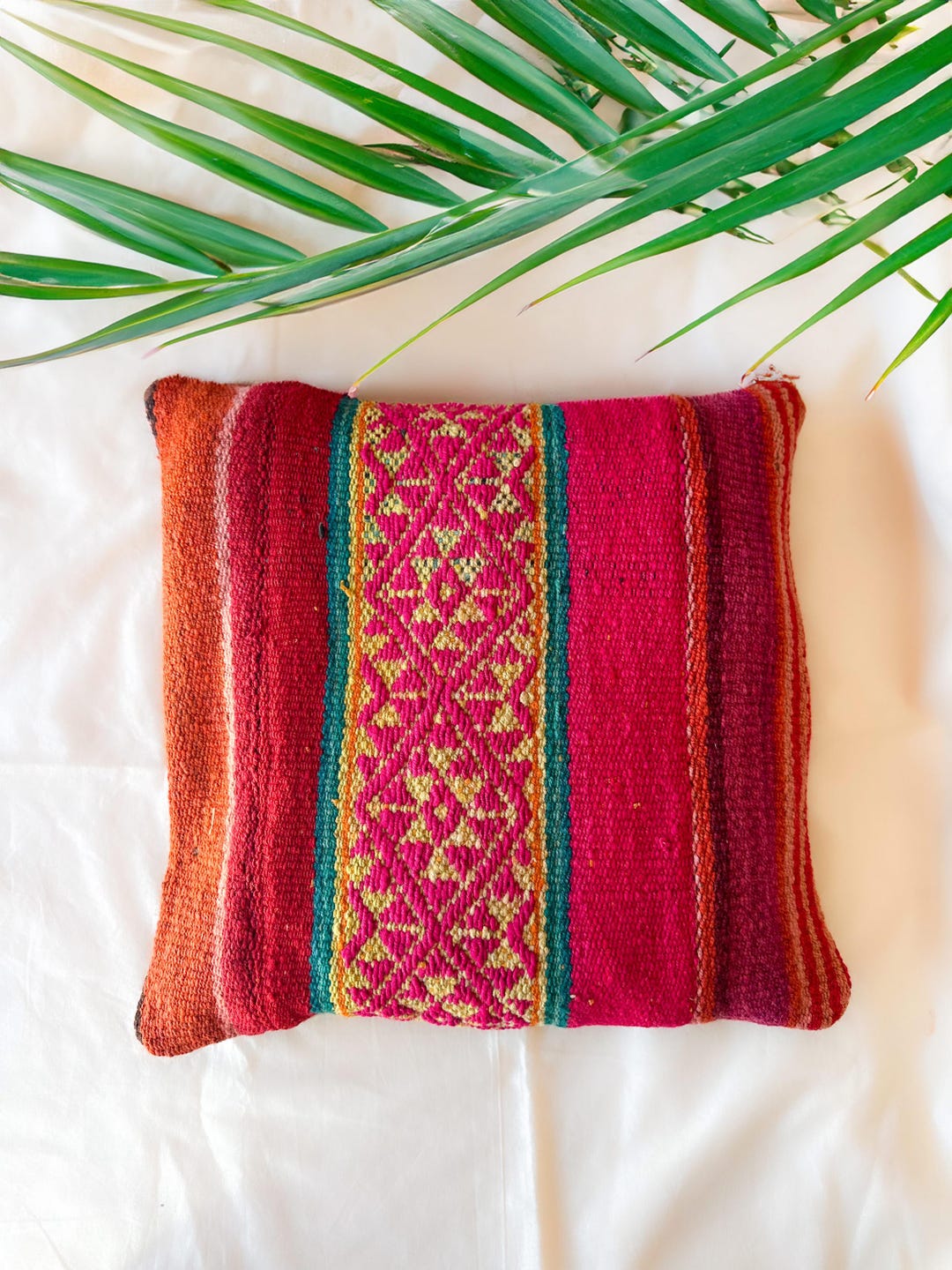 Inca Weaving Sheep Wool Pillow Peruvian Blanket Cover Colorfull Cushion ...