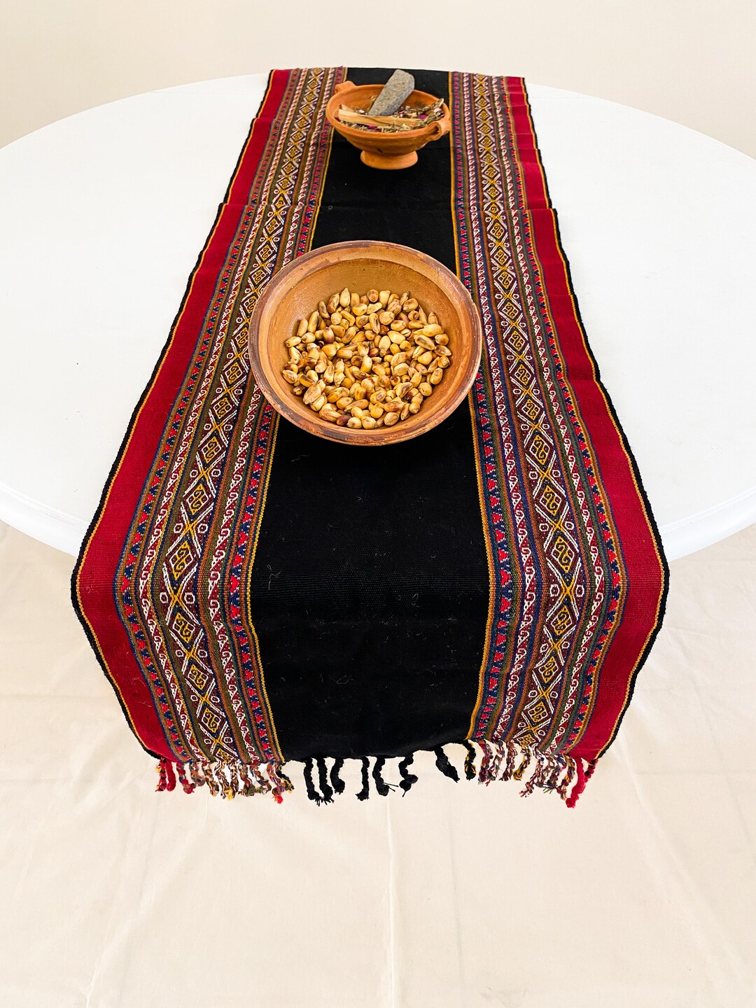 Peruvian Aguayo Table Runner • Andean Mountain Textile • Pure Alpaca ...
