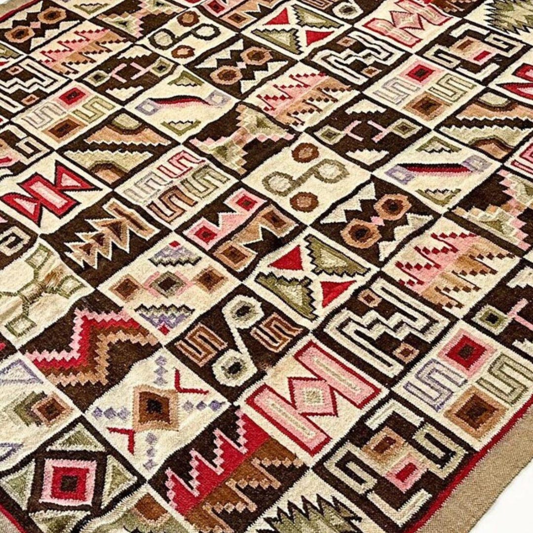 Handwoven Andean Blanket•colorful Peruvian Textile•traditional Boho ...