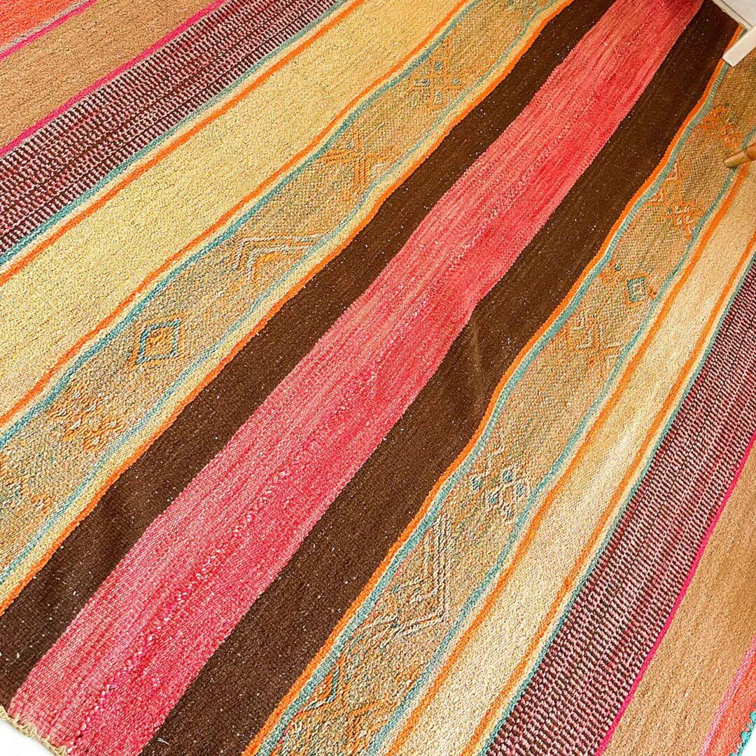 Hermosa Peruvian Wool Rug•6'7" X 5'5"andes•frazada•manta Peruana•cusco ...