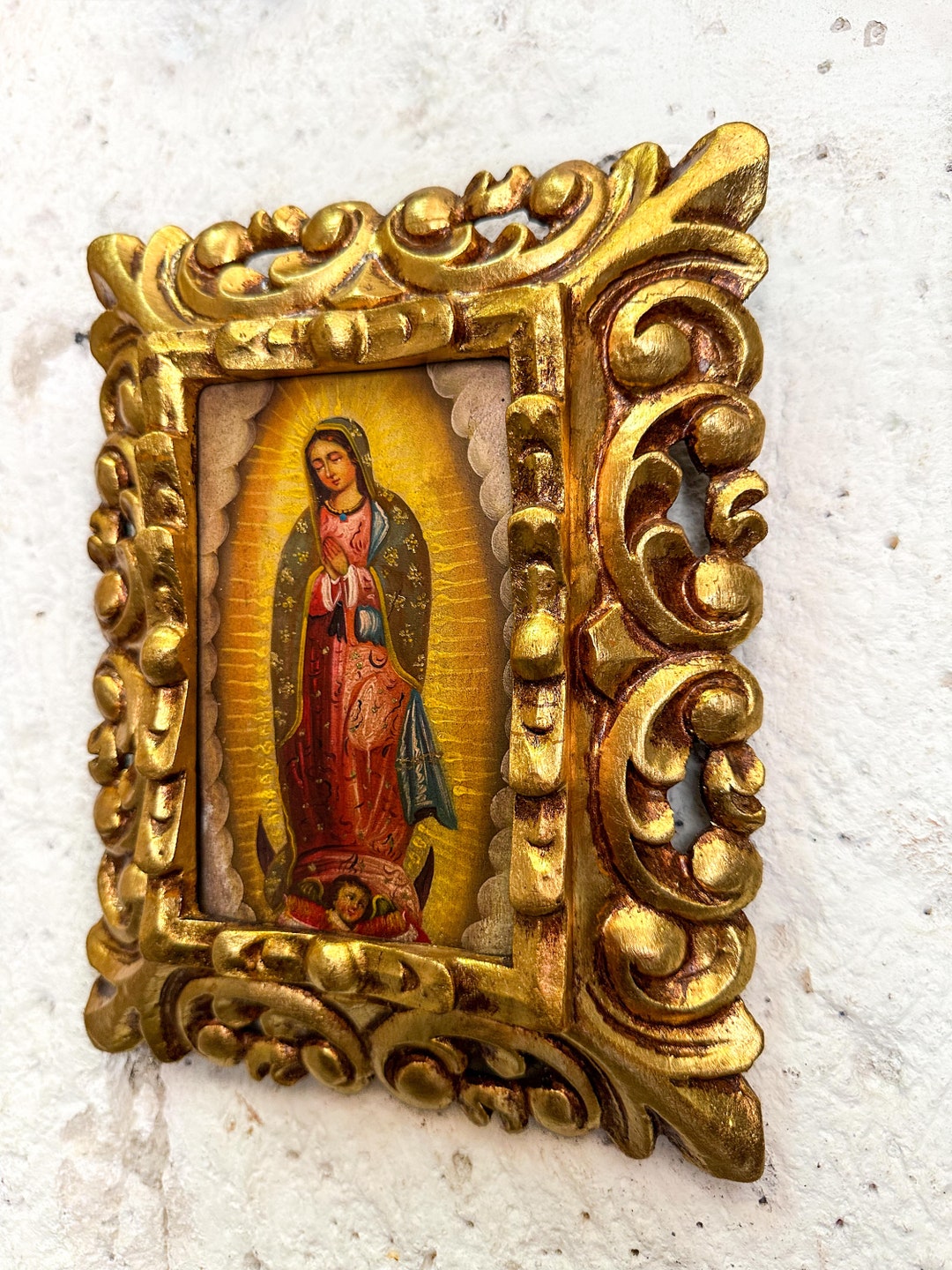 Virgen De Guadalupe Colonial Art • Impressive Peruvian Handmade • Pan ...