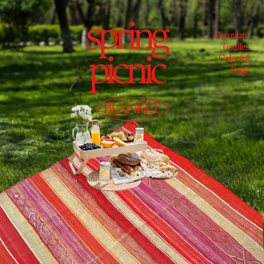 Bonita Peruvian Rug •5' 1" X 4' 5"•handmade Peruvian Rug•vintage Home ...