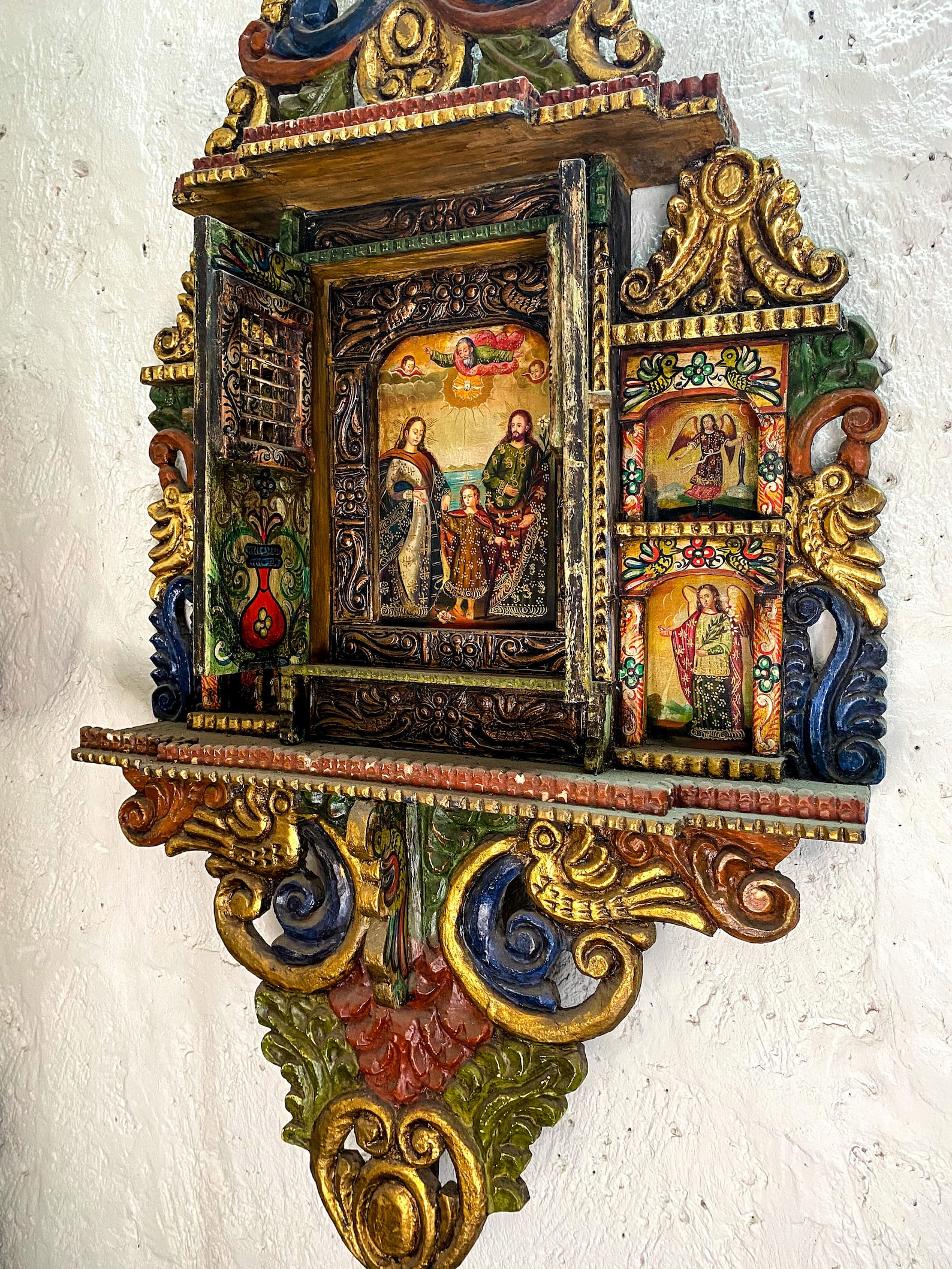 Hermoso retablo colonial tallado en madera de cedro Hecho a | Etsy