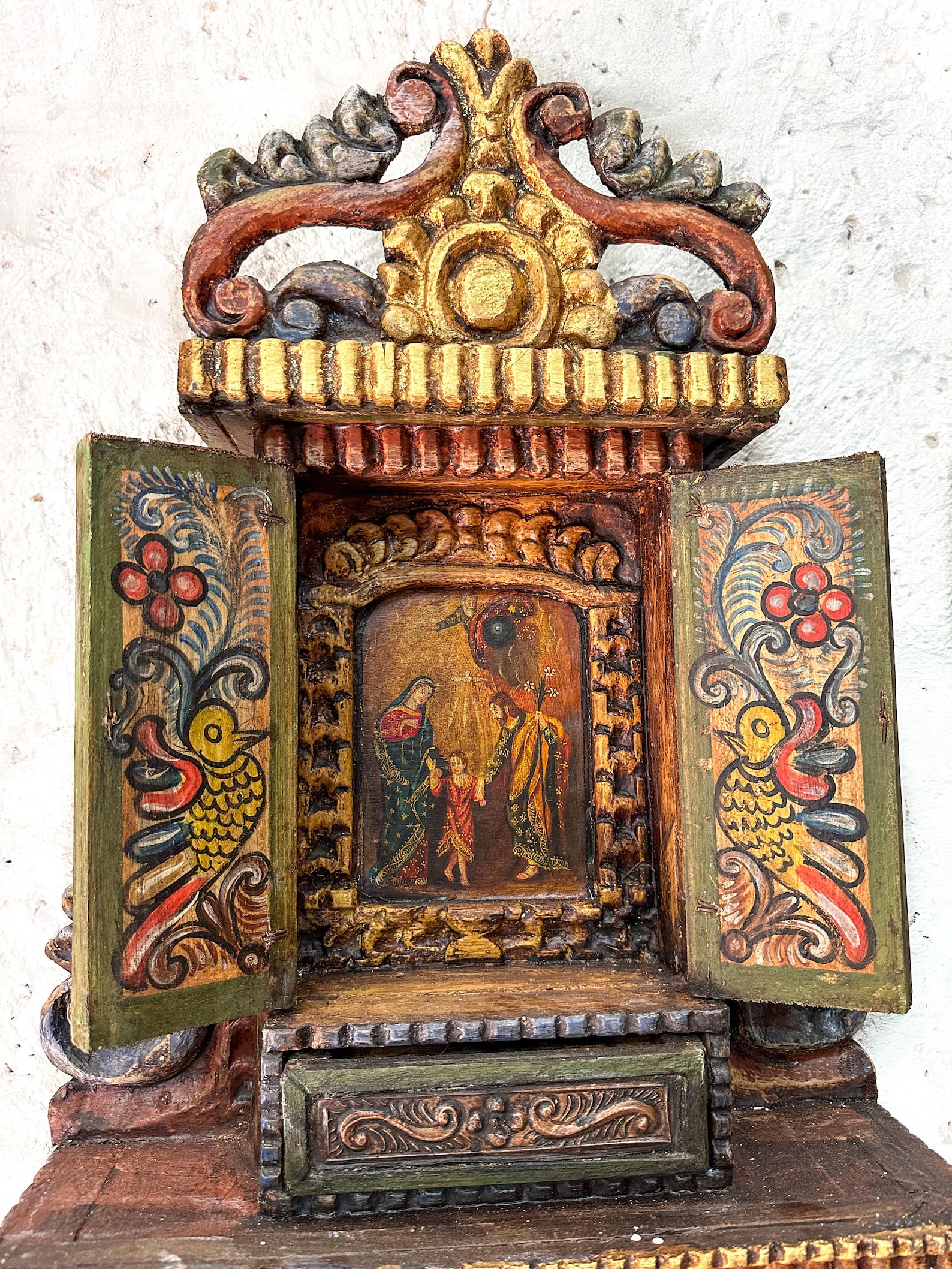 Cuzco School • Colonial Art • Retablo Santo • Original Oil Painting ...