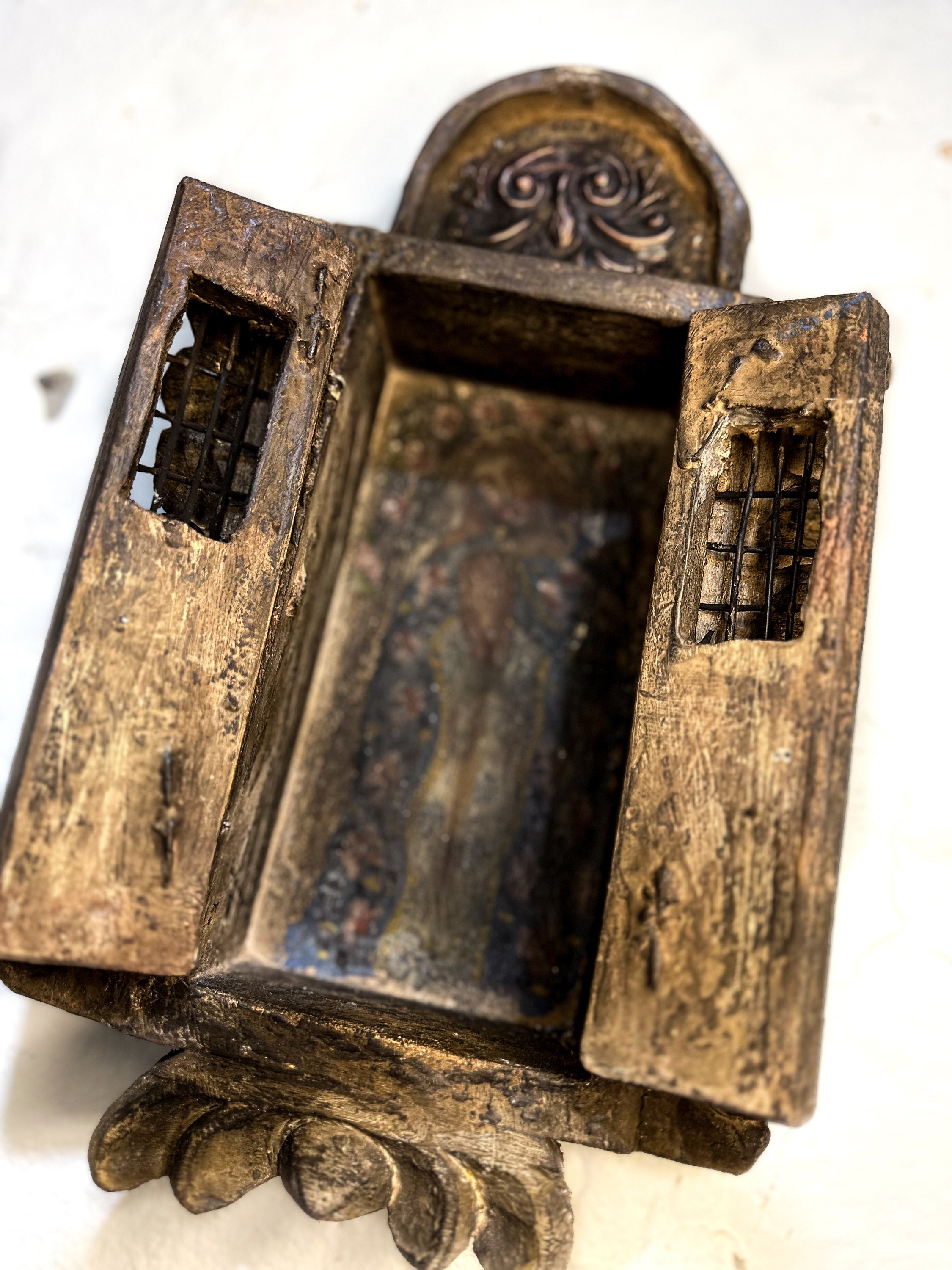 Antiguo Retablo Colonial De Escuela Cusqueña Impresionante Peruano ...