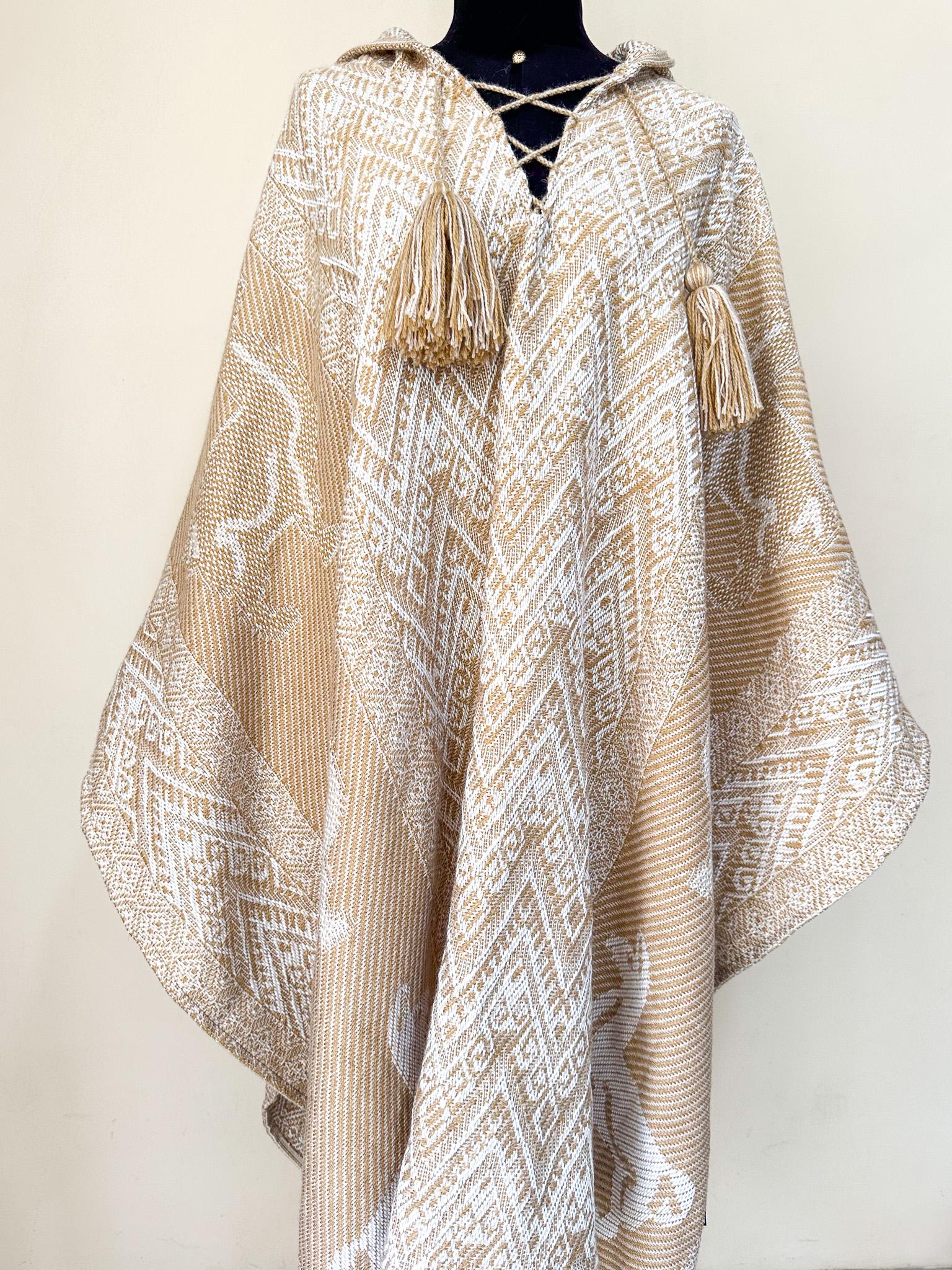 Llama Pattern Ruana • Handmade Alpaca Ruana • Peruvian Wool Poncho With ...